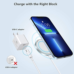 ZEROLEMON Magnetic Wireless Charger [10ft], Compatible with Mag-Safe Charger, Fast Wireless Charging Pad for iPhone 12/13/14/15 Pro Max, iPhone 14/15 Plus, iPhone 13/12 Mini, AirPods - White