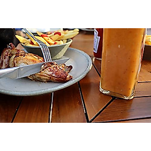 TAFAAL Set of 12 Stainless Steel Steak Knives, Corrosion Resistant, Serrated Sharp Blade, Stainless Steel Handle, Kitchen Table Knife