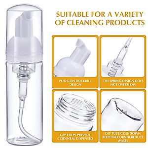 50 Pcs Foam Pump Bottle 50 ml/ 1.7 oz Mini Empty Bottle with Pump Clear Spray Plastic Foam Bottles Empty Foam Pump Bottle Mini Foaming Dispensers for Shampoo Cleaning Lash Cosmetics Packaging
