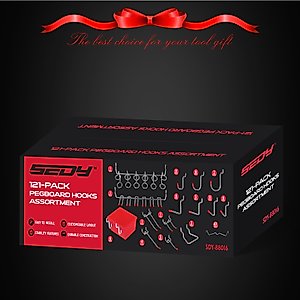 Ultimate 121-Piece Pegboard Hooks Set, Pegboard Accessories with Metal Hooks, Durable Peg Board Organizer Accessories, Pegboard Bins, Peg Board Tool Utility Hooks, Peg Board Hooks