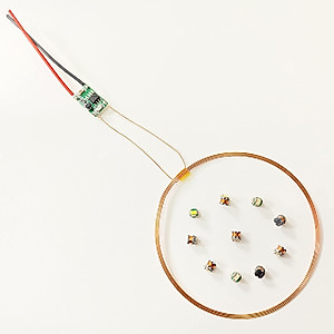 Taidacent 80mm Long Distance 5V Wireless LED Coil Inductive Coil and Ten Colorful Wireless LEDs Lights Brightness Adjustable Wireless LED Induction Wireless Charging Module