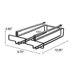 Yamazaki Stemware Home Under Shelf Wine Glass Rack-Hanging Storage Holder | Steel | Undershelf Solution, One Size, Black