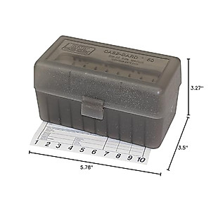 MTM 50 Round Flip-Top Rifle Ammo Box 220 Swift 243 308 Win, Gray