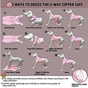 Sychien Dog Recovery Suit Large for Female Spay,Male Post Surgery Recovery Combed Cotton Bodysuit,Green XXL