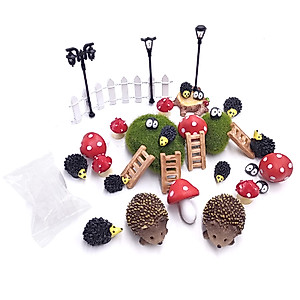 35Pcs Miniature Garden Ornaments Set, Miniature Figurines, Fairy Garden Accessories, Fairy Garden Supplies Fairy Garden Animals for Fairy Garden, Micro Landscape Plant Pots Bonsai Craft Decor