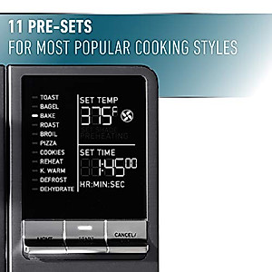 Calphalon Quartz Heat Countertop Toaster Oven, Stainless Steel, Extra-Large Capacity, Black, Dark Gray