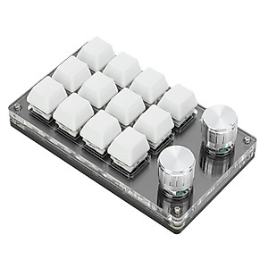Sorandy 12 Key Macro Keyboard with Knob - One Handed Macro Mechanical Keyboard 12 Key Mini Multifunction DIY Programmable Keypad for Office Gaming Lab(Black White)