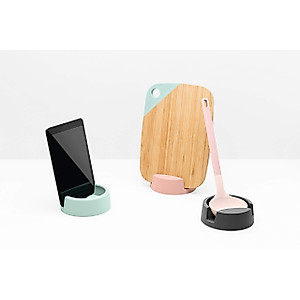 Berghoff Leo Heat-Resistant Silicone & Nylon Body Spoon Rest 5" x 1.5" Grey Soft-Touch PP Soft Grip Satin Finish Dishwasher Safe