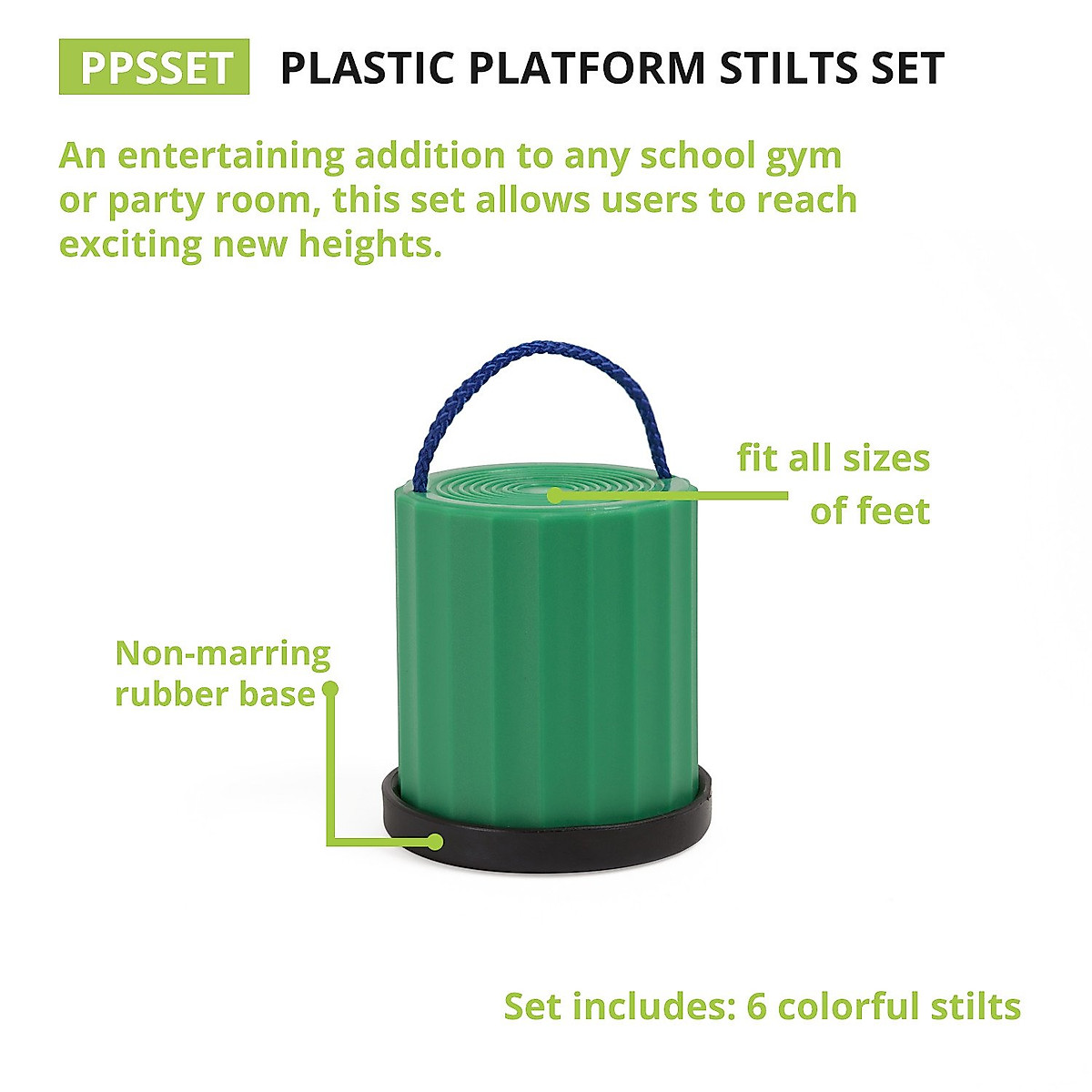 Champion Sports Platform Kid Stilts: Classic Kids Party, Birthday, and Picnic Game Set (PPSSET)