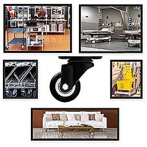 Online Best Service 24 Pack Swivel 2" Caster Wheels Rubber Base with Top Plate & Bearing Heavy Duty (24 Pack Without Brake)