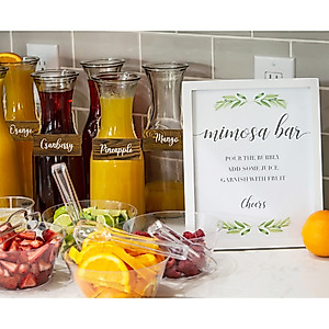 Darware Rustic Wood Beverage Signs (7-Flavor Mimosa Set); Drinks Labels for Coffee Urns, Iced Beverage Dispensers, and Carafes