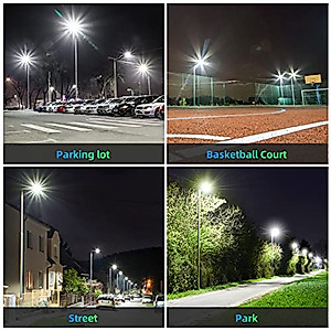 320W 480V LED Shoebox Parking Lot Light Dusk to Dawn Photocell Slip Fitter 44800LM 5000K Outdoor LED Pole Lights UL DLC IP65 Commercial Street Area Lighting Shorting Cap 1200W MH HID HPS Replacement