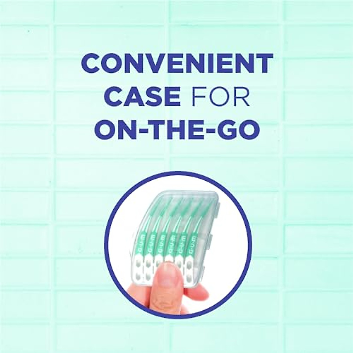 GUM Soft-Picks Advanced, Easy to Use Dental Picks for Teeth Cleaning and Gum Health, Disposable Interdental Brushes with Convenient Carry Case, Dentist Recommended Dental Picks, 90ct (3pk)