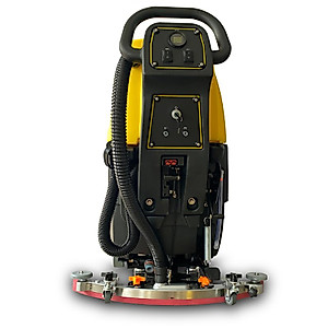 Battery Powered Floor Scrubber C20, 20.5" Brush, 31" Squeegee Width, 16 Gallon Recovery Tank, with Brush, red pad, pad Holder, 1 Set of Rubber