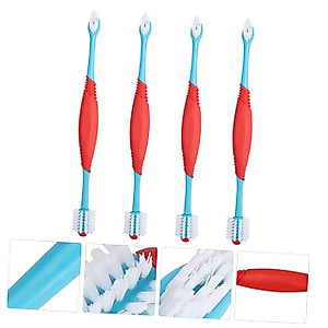 SUPVOX 4pcs Pet Toothbrush Dog Oral Care Tool Dog Toothbrushes Cat Dental Care Toy Puppy Dog Tooth Brushing Dog Teeth Cleaning Pet Teeth Cleaning Tool Plastic Handheld Cleaning Supplies