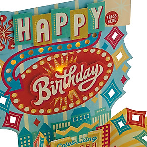 Hallmark Paper Wonder Musical Pop Up Birthday Card with Lights (Marquee, Plays Celebration)