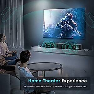 100Watt 32 Inch Soundbar, Bestisan 2.1 Channel Bluetooth 5.0 Sound Bar with Built-in Dual Subwoofer TV Speakers (2022 Update, 3 Audio Modes, HDMI Function)