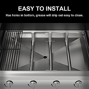 AJinTeby Grill Drip Pans Adjustable Grease Tray Set Fit for Nexgrill, DynaGlo, Uniflame, BHG, Backyard, Kenmore and Other Grills -Professional Parts (26")