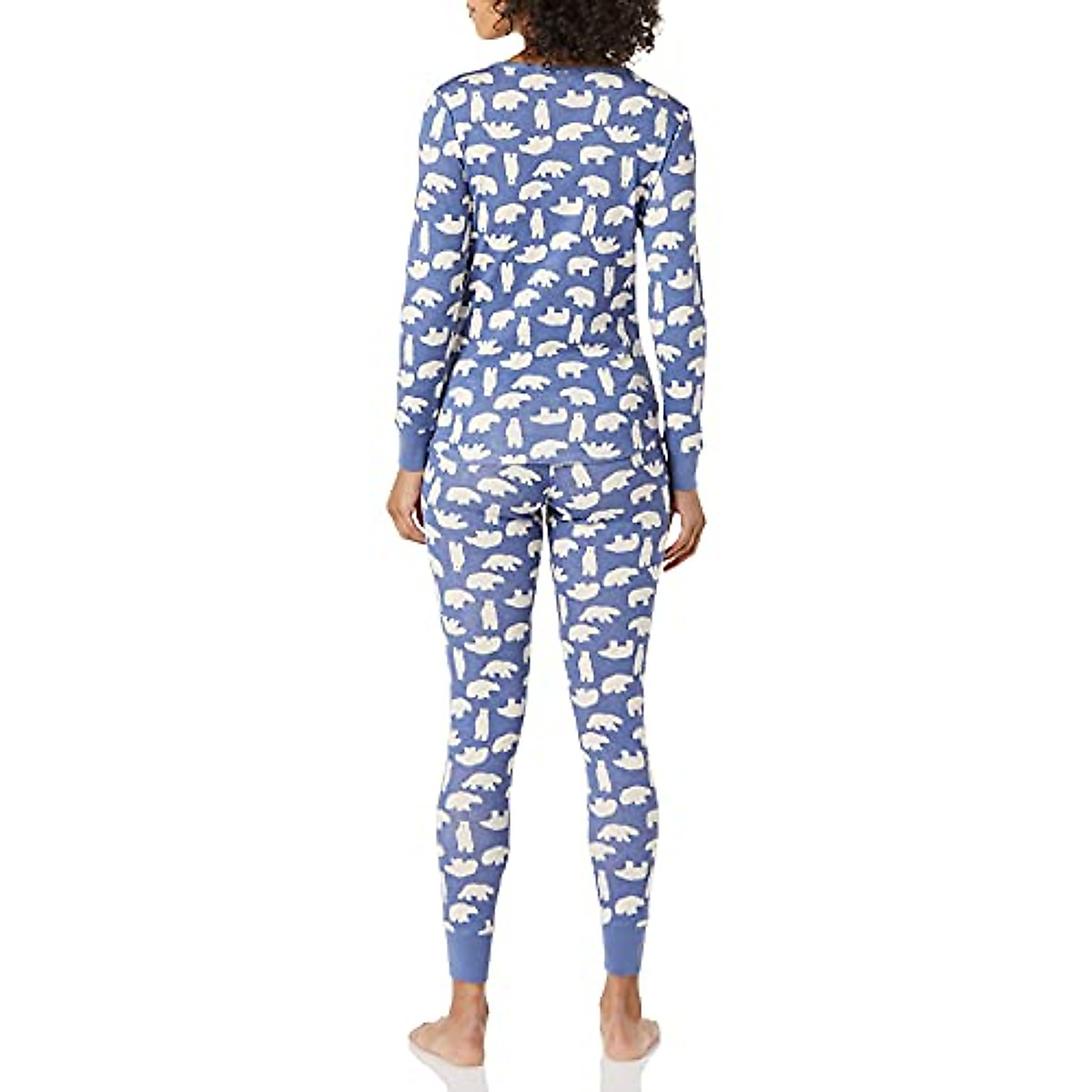 Amazon Essentials Cute Pajama Sets for Women, Snug-Fit Cotton Sleepwear, Available in Plus Size, Polar Bear, X-Small