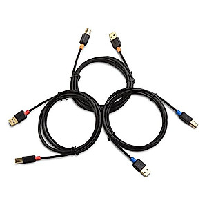 Cable Matters 3-Pack USB Cable/USB Printer Cable 6 ft, USB A to B Cable, USB 2.0 Cable Compatible with Printer, MIDI Controller, MIDI Keyboard and More - 6 Feet
