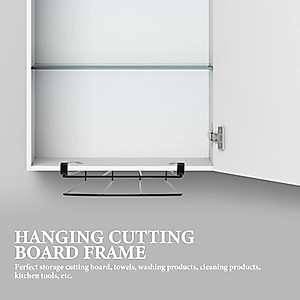 Anneome for Cabinet Lid Black Racks Holder Stand Kitchen Organizer Cutting Organizers Bakeware Metal Rack The Under Shelf Wall Supplies Board Storage Mount Pot Hanging Over Chopping