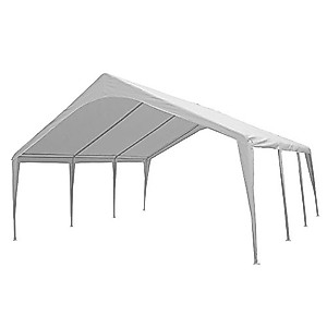 Impact 20' x 20' x 12' Portable Carport Garage Canopy, Outdoor Party Tent with 8 Dressed Legs, White