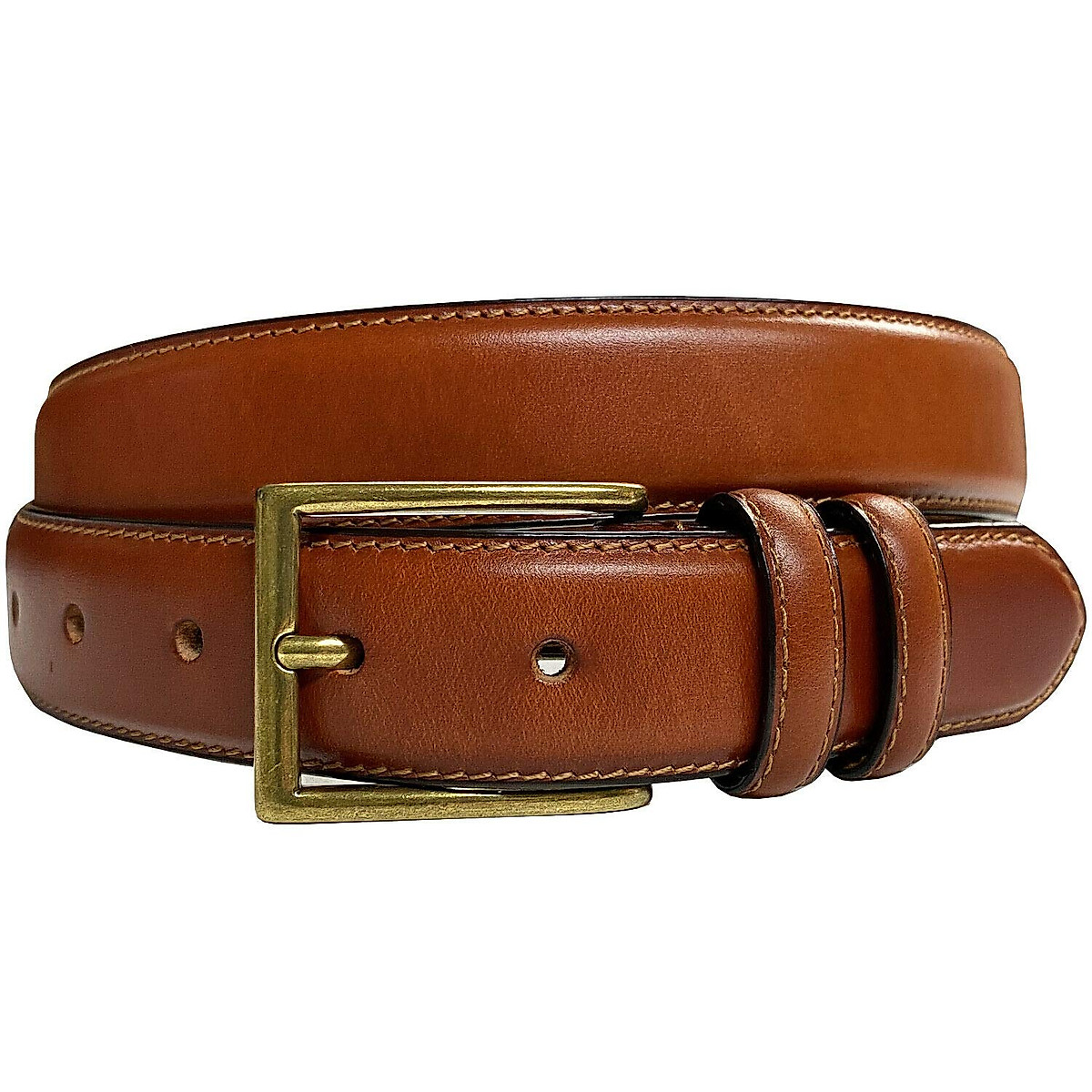 HJ-10 Belts for Men Oil-Tanned Genuine Leather Italian Dress Belt Classic Belt 1-1/8"(30mm) Wide (Tan, 34)