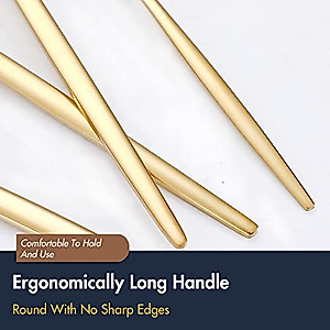 24-Piece Gold Silverware Set Gold Utensils Set for 6, Gold Spoons and Forks Set, Stainless Steel Gold Cutlery Set Home Kitchen Restaurant Hotel Wedding Flatware Set, Dishwasher Safe (Mirror Polished)