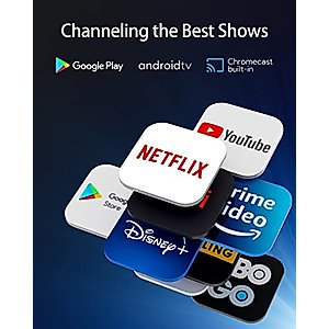 CASIRIS A6 Ultra Short Throw Projector, 2200 ANSI Lumen 4K UHD Laser TV with Android TV, HDR10 120" Projection, 107% BT.2020, Projector with WiFi and Bluetooth for Home Theater