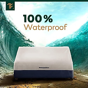 Time Forest Patio Loveseat Covers, 100% Waterproof Patio Furniture Covers, Heavy Duty Outdoor couch cover Waterproof, lawn Garden Outdoor Furniture Cover Waterproof,Fog/Navy 60Wx34Dx30H Inch