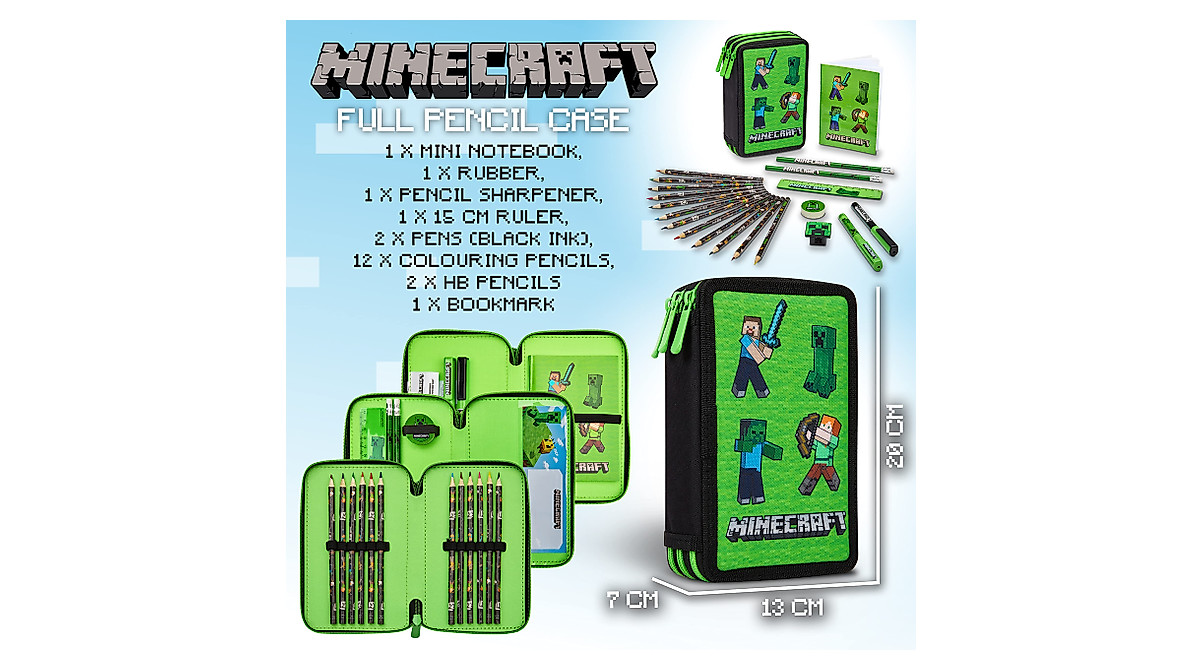 Minecraft Pencil Case – Ideal for Kids & Stationery