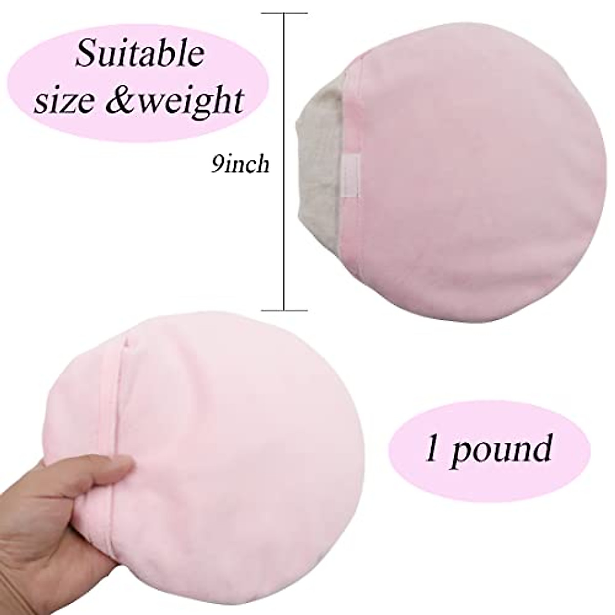 Heating Pads Microwaveable, Heat Pack Microwave Natural Moist Therapeutic Heat Bag Hot Cold Therapy, Wheat, Flaxseed (Round-Pink)