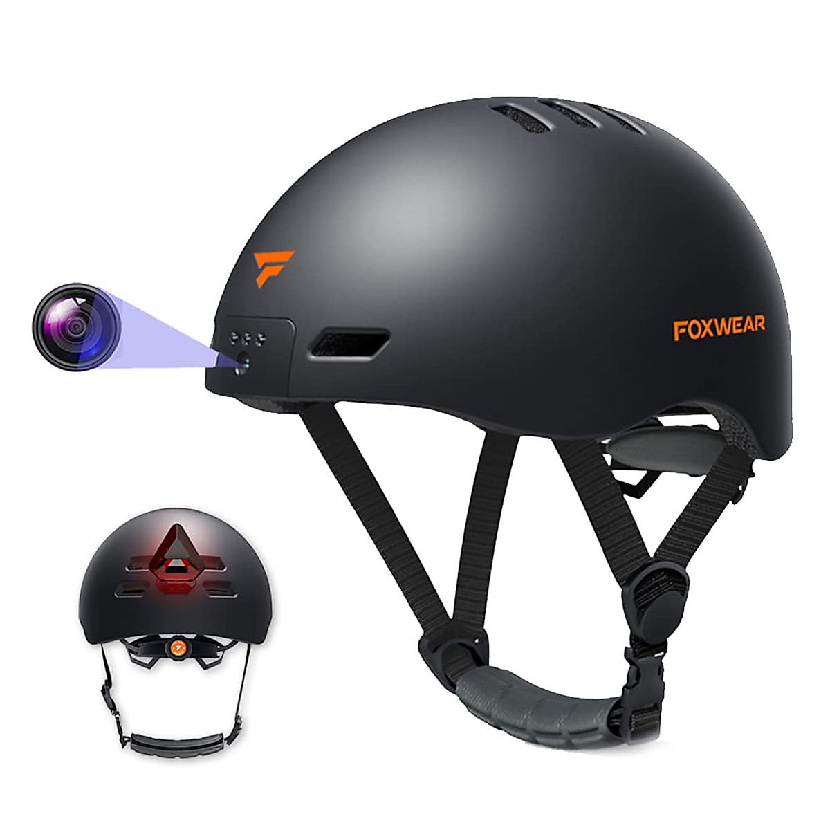 Smart Bike Helmet for Adult, Helmet with Camera(32GB TF Card Included), Helmet Video Recorder with Security Lights for Safe Riding，Motorcycle Helmet，tachograph