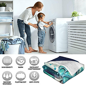 CaomeiWu Sea Turtle Throw Blanket, 50" x 40" Flannel Cute Sea Turtles Themed Colorful Throw, Soft Lap Nap Throw Blanket for Home Boys Girls Women Sea Turtle Lovers Gifts