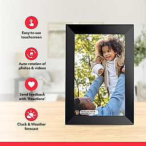 FRAMEO 10.1 Inch Smart WiFi Digital Photo Frame 1280x800 IPS LCD Touch Screen, Auto-Rotate Portrait and Landscape, Built in 16GB Memory, Share Moments Instantly via Frameo App from Anywhere