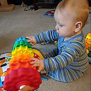 Baby Spinning Toy – Stacking Toy for Babies and Toddlers – Educational Toddler Learning Toys – Rainbow Spinning Wheel Toy for Focus, Dexterity, Brain Development, Interactive Learning Stacking Toys