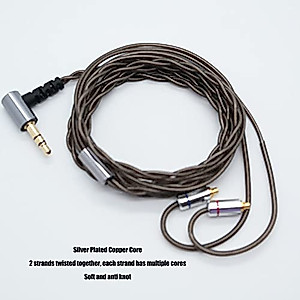 Silver Plated Earphone Cable, MMCX to 3.5mm Plug Earphone Replacement Cable Copper Core Upgrade Headphone Cable for IE300 IE600 IE900 3.9ft
