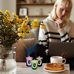 Scented Candles Gift Set of 12 Pack, Glass Jar Candles for 6 Scented, Long Lasting Soy Wax Aromatherapy Candle Set, Best Gifts with Gift Box for Every One