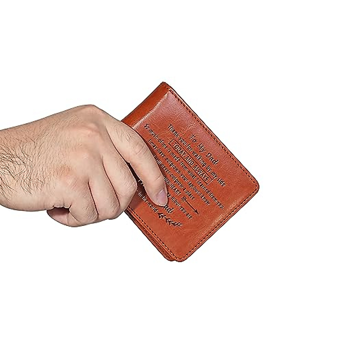 YDJFCCTD Christmas and Father's Day Gift Engraved Leather Men Wallet Best Dad Gifts Daughter to Dad Biford Leather Wallets Money Clips (Dad 2)