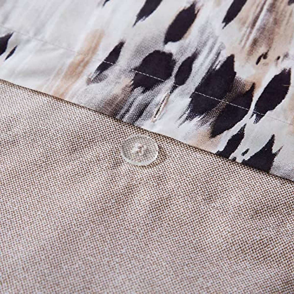 Kenneth Cole New York - Queen Duvet Cover Set, Cotton Reversible Bedding with Matching Shams, Modern Home Décor (Abstract Leopard Brown, Queen)