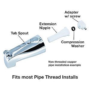 DANCO (88703) Tub Spout with Diverter, Chrome Finish, Metal, 1-Pack