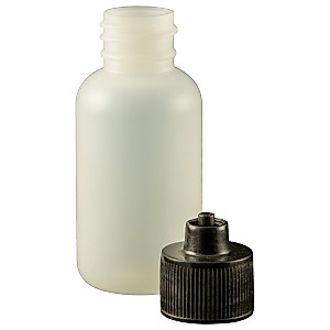 Jensen Global JG1.0BC Black 1 oz Boston Round Bottle & Cap Kit Bag of 10