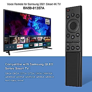 2021 Model BN59-01357A Replacement Voice Remote Control fit for Samsung Smart TVs Compatible with Samsung QLED Series Smart TV Also BN59-01357F BN59-01357P Full Function Replacement