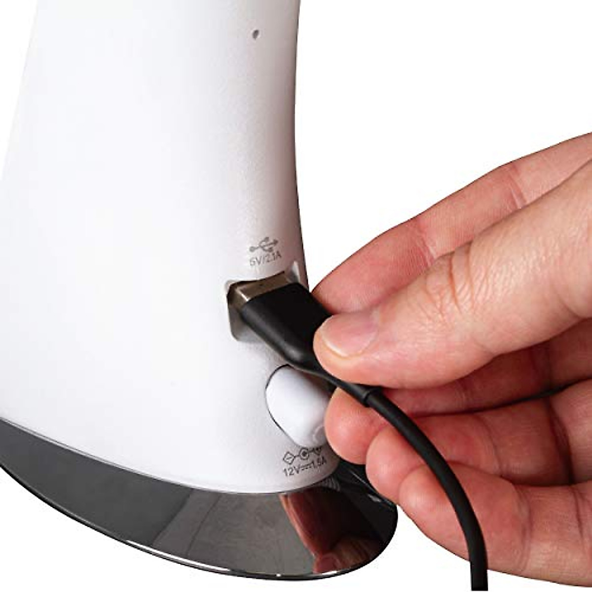 OttLite Thrive LED Sanitizing Desk Lamp with Clock and USB Charging - Eliminates up to 99.9% of Bacteria, Touch Activated, Flexible Neck, Modern Light for Reading, Crafting & Office Desktop