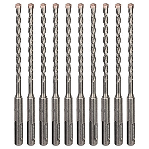 Sabre Tools 10-Pack 1/4 Inch x 6 Inch SDS Plus Rotary Hammer Drill Bits, Carbide Tipped for Brick, Stone and Concrete (1/4” x 4" x 6")