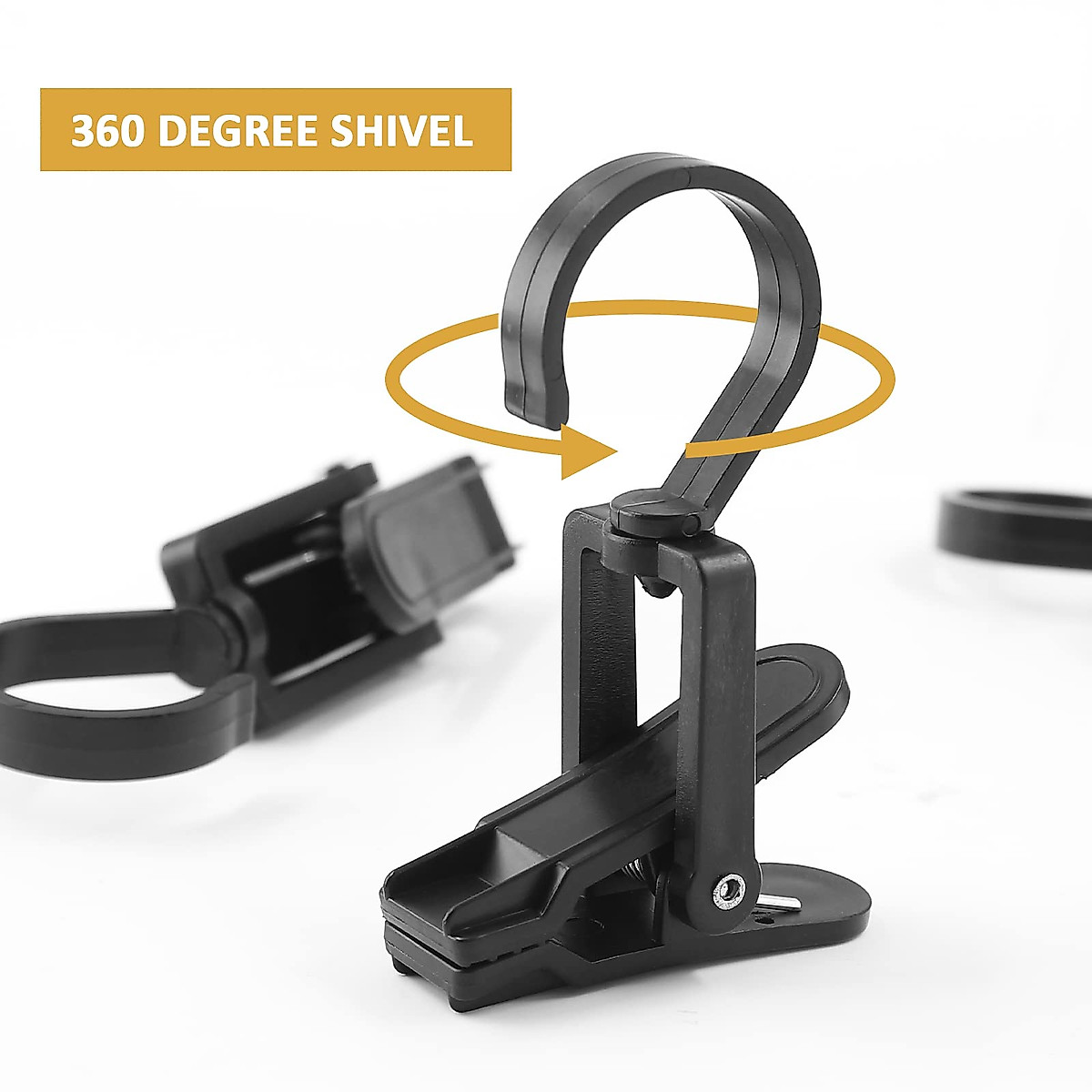 BokWin 20PCS Super Strong Plastic Swivel Hanging Hooks Home Travel Swivel Hanging Laundry Hooks Clip, Windproof Clip, 4.13inch, Black