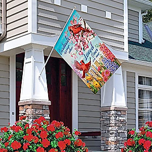 Covido Home Decorative Cardinals Appear When Loved Ones are Near Spring House Flag, Summer Bird Garden Yard Dogwood Daisy Flower Outside Decoration Inspirational Outdoor Large Decor Double Sided 28x40