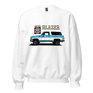 JG Infinite 1976 Chevy K5 Blazer Vintage Truck Owner Sweatshirt White