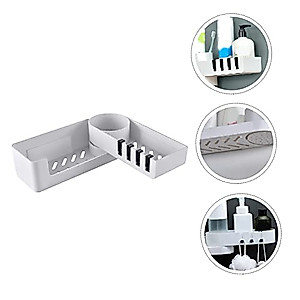 Zerodeko 1pc Wall Storage Rack Corner Towel Rack Shower Wall Organizer Bath Corner Shelf Metal Storage Rack Swivel Towel Rack Metal Shelving Bathroom Storage Racks Bathroom Rack Plastic