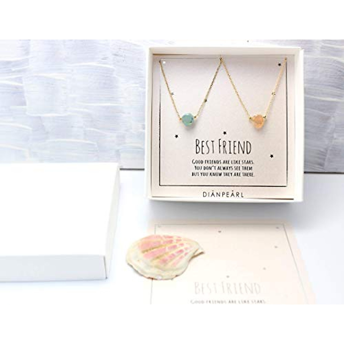 Best friend necklace, BFF Necklace, friendship necklace for 2, Gold dainty necklace, simulated gemstone necklace, valentines day